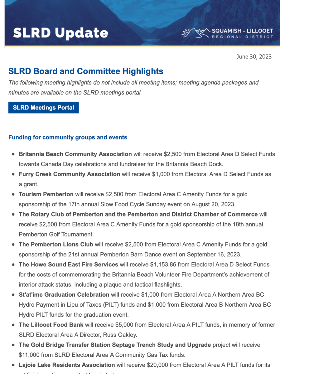 Sign up for the SLRD’s new newsletter – The Wellness Almanac