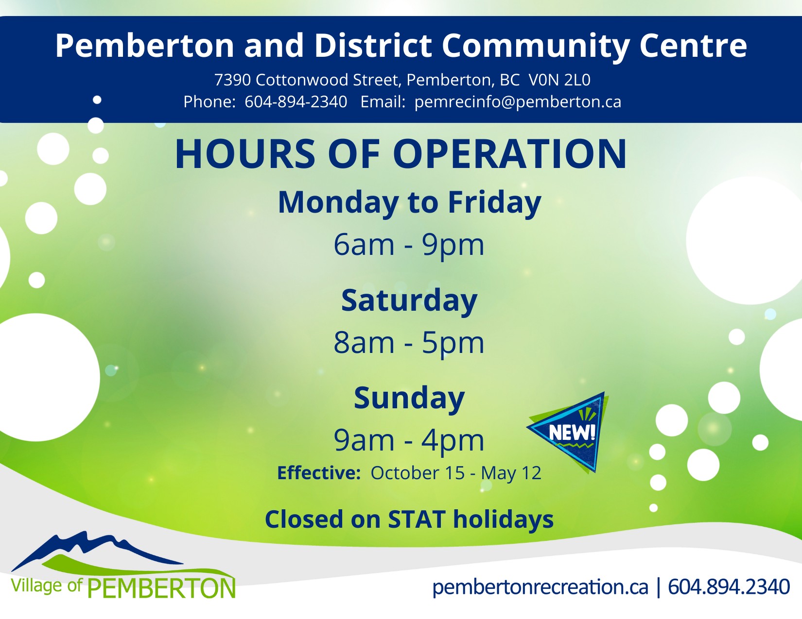 Community Centre and Library are now open Sundays! – The Wellness Almanac